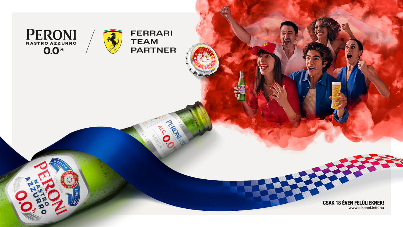 KÜLÖNLEGES PERONI NASTRO AZZURRO 0,0% ÉS A SCUDERIA FERRARI HP KAMPÁNY ...